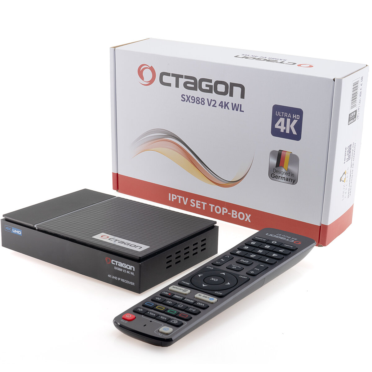 OCTAGON SX988 V2 4K UHD IP H.265 HEVC IPTV WL Smart TV Set-Top Box, 99,00